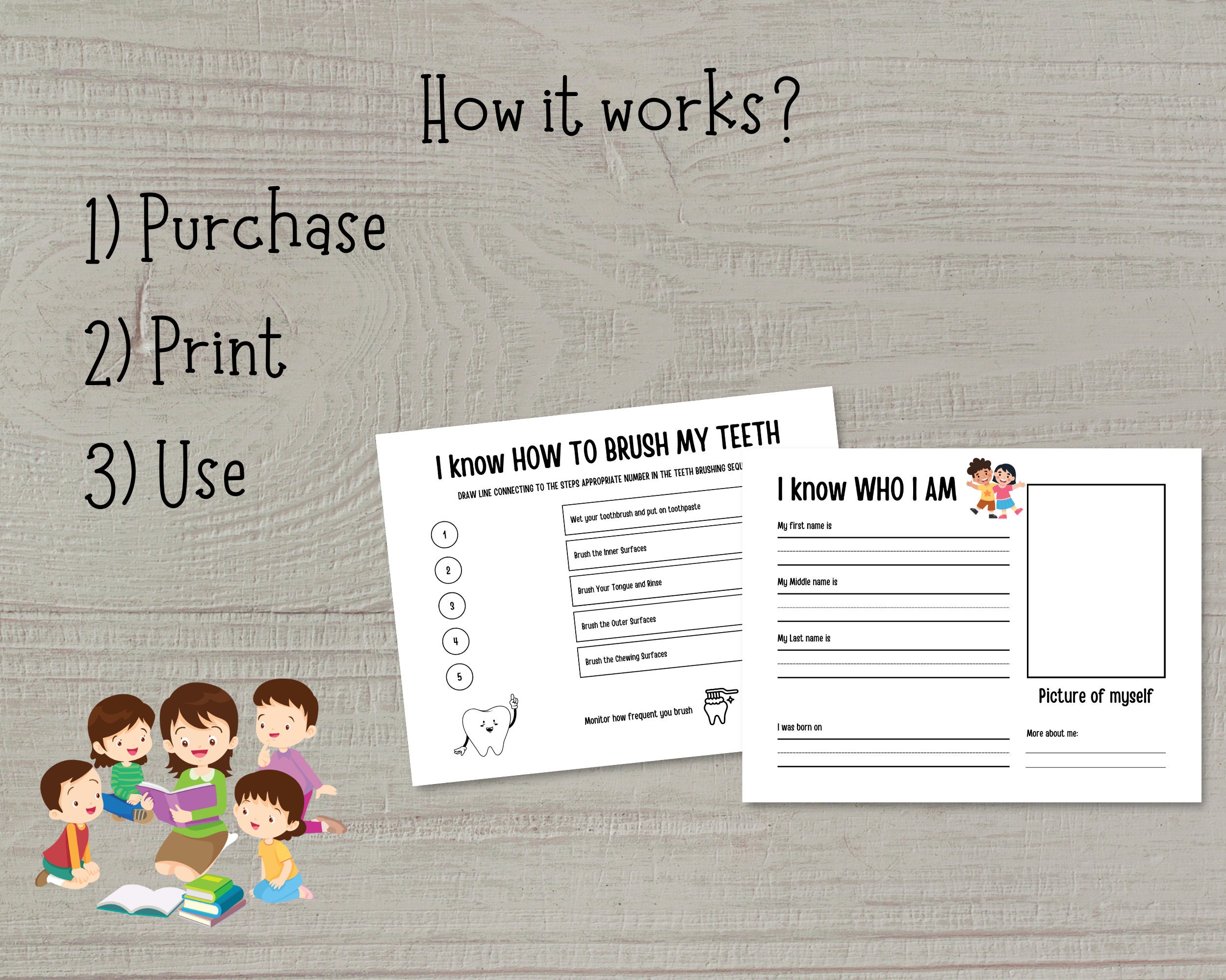 Life Skill Practice Set Printable Homeschool Preschool Bundle ...