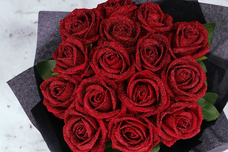 Eternal Glitter Rose Bouquet Anniversary Birthday Wedding Proposal Gift ...