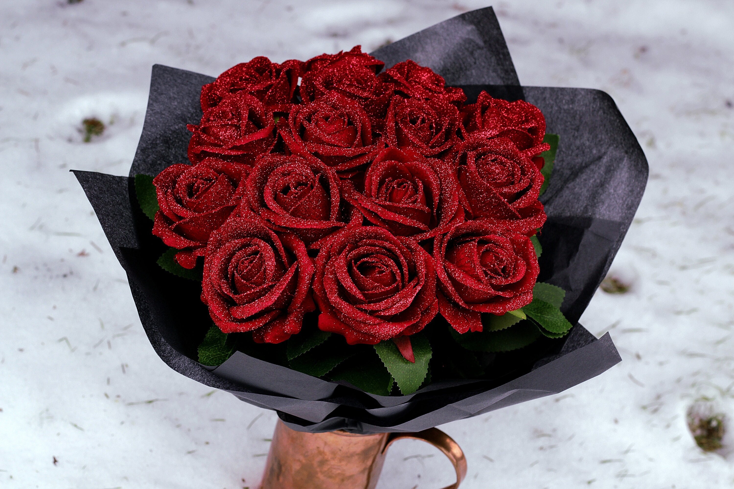 Eternal Glitter Rose Bouquet Anniversary Birthday Wedding Proposal Gift ...