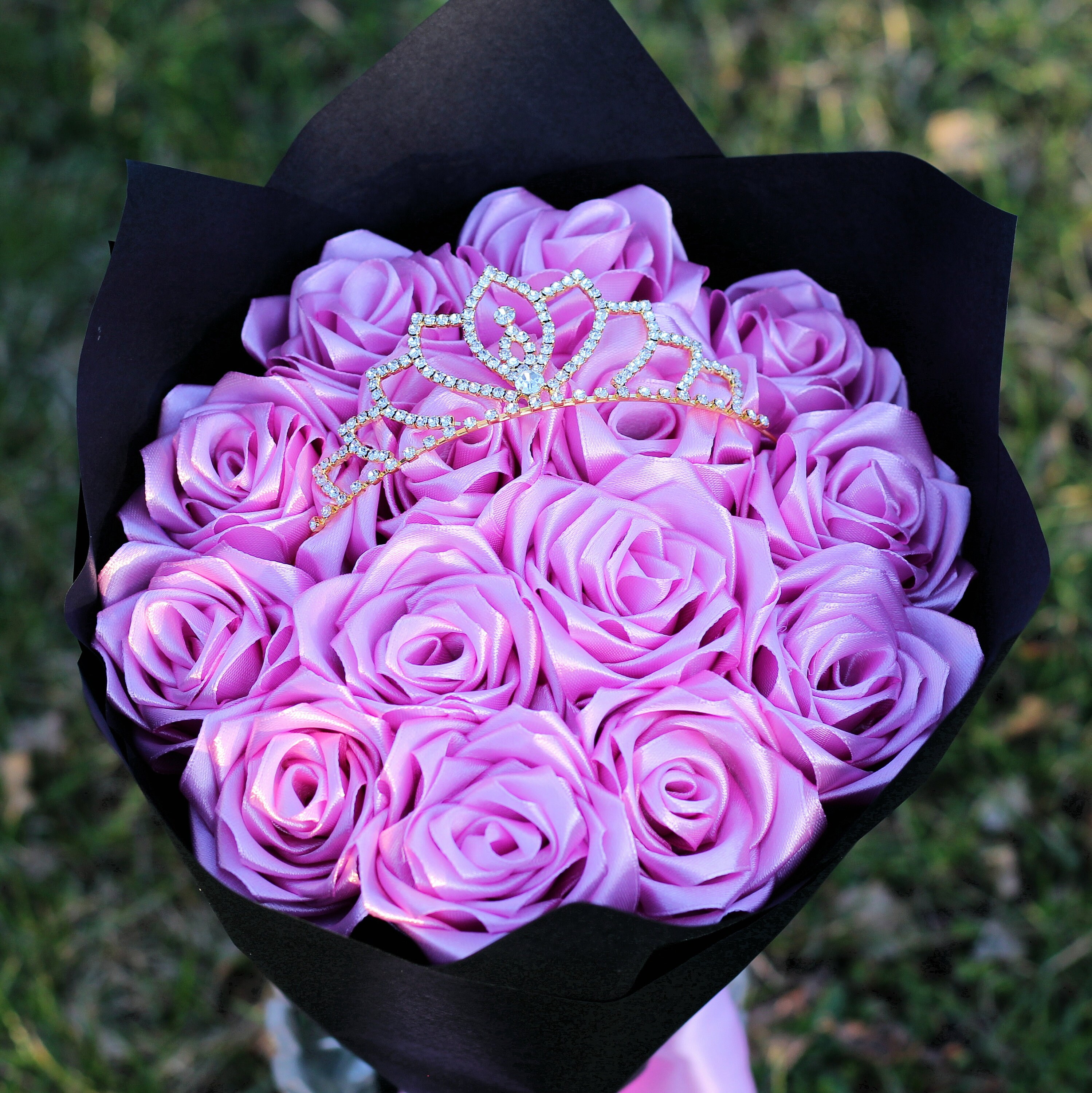 Eternal Pink Ribbon Rose Bouquet Anniversary Birthday Wedding Proposal ...