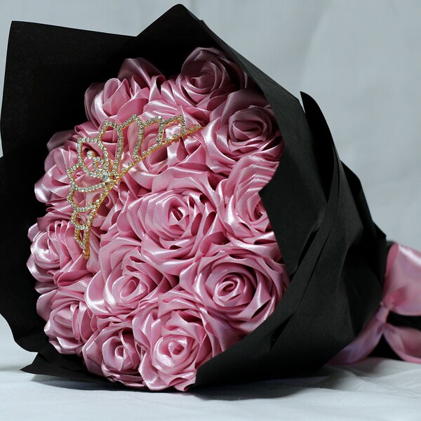 Ribbon Rose Bouquet - Etsy