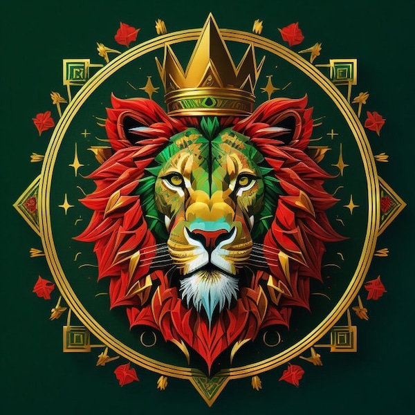 African Lion Drawing - Etsy