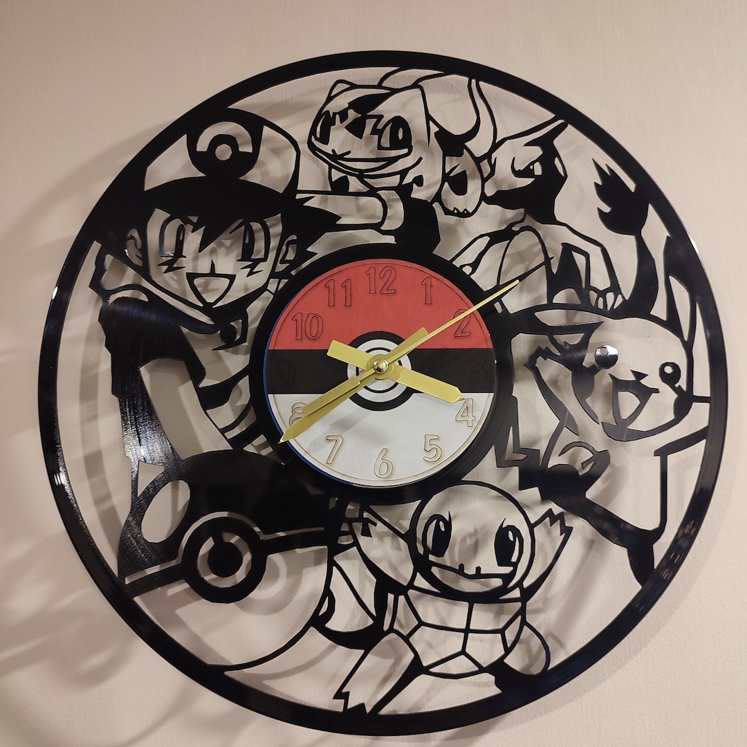 Pokémon Vinyl Clock, Pokéball Clock Face, Unique Clock - Etsy