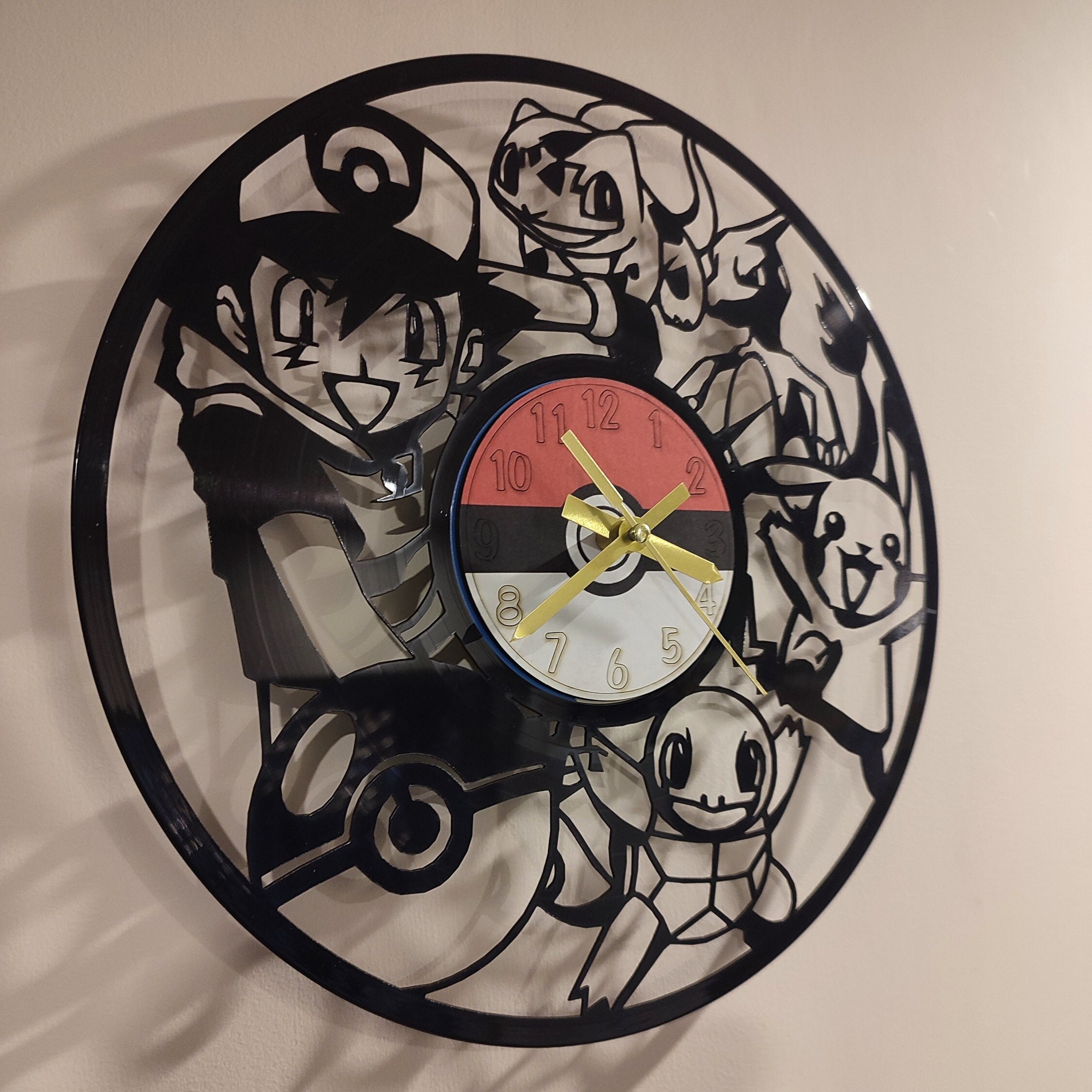 Pokémon Vinyl Clock, Pokéball Clock Face, Unique Clock - Etsy