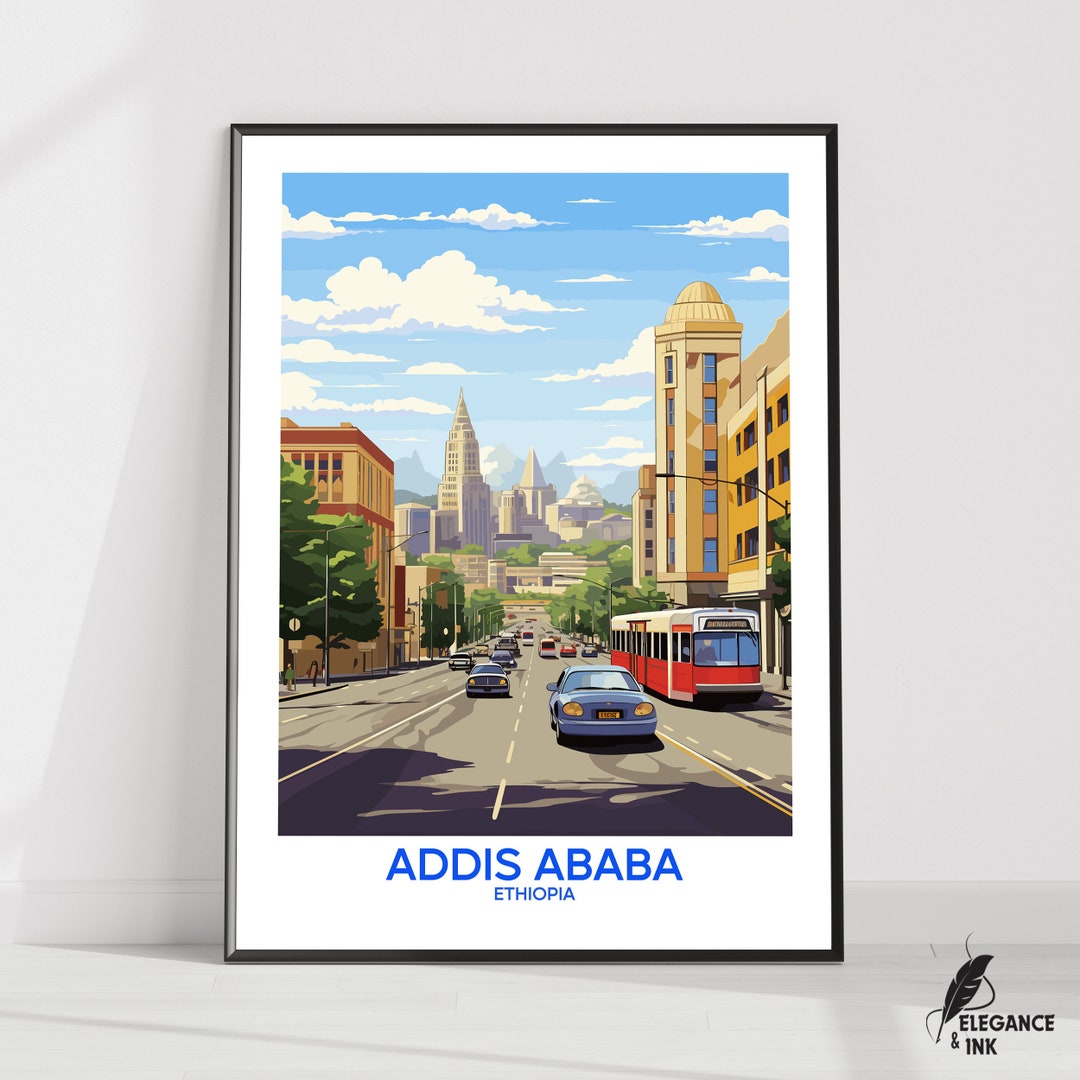 Addis Ababa Wall Hanging Poster,addis Ababa Flat Vector Illustration ...
