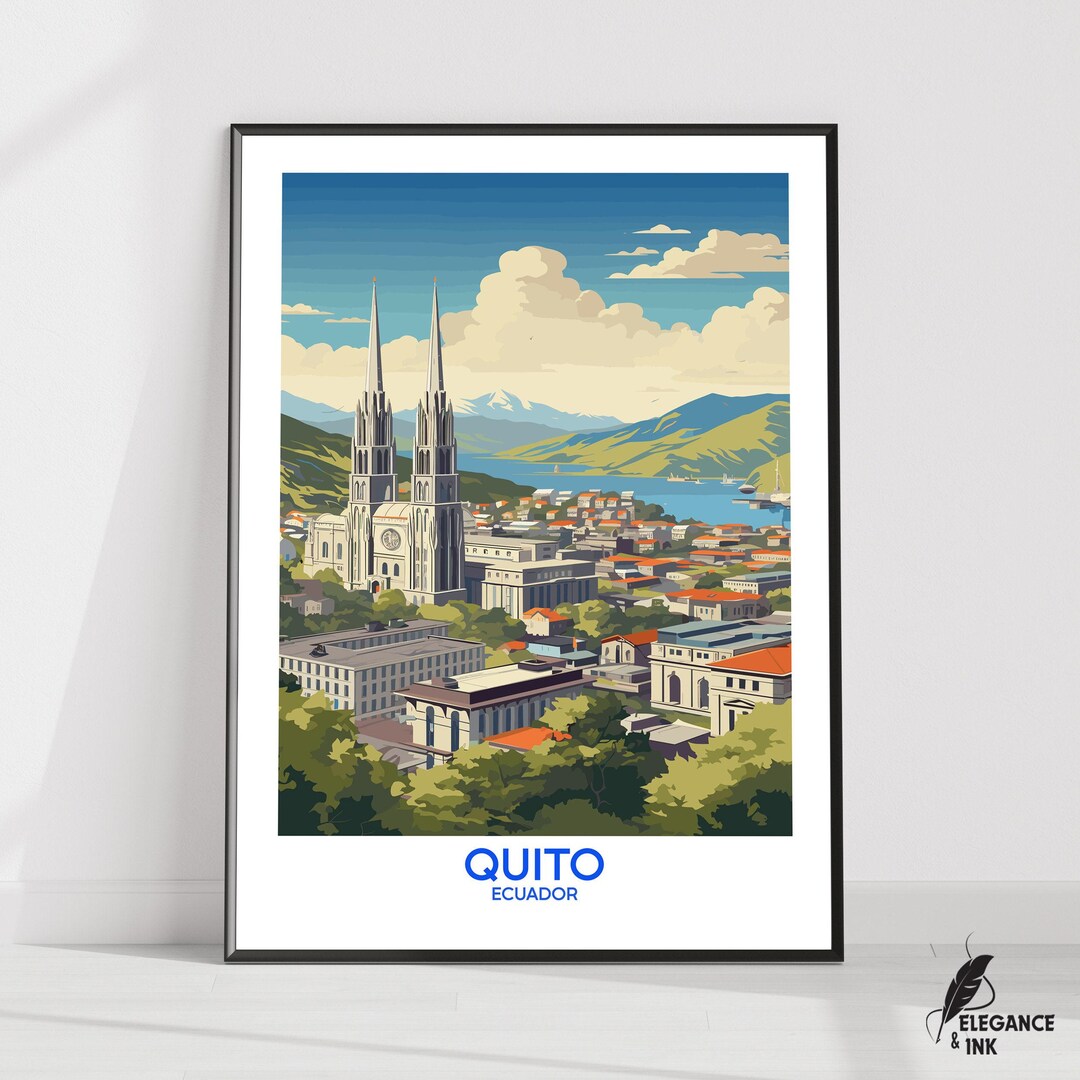 Quito Wall Hanging Poster,quito Flat Vector Illustration Canvas ...