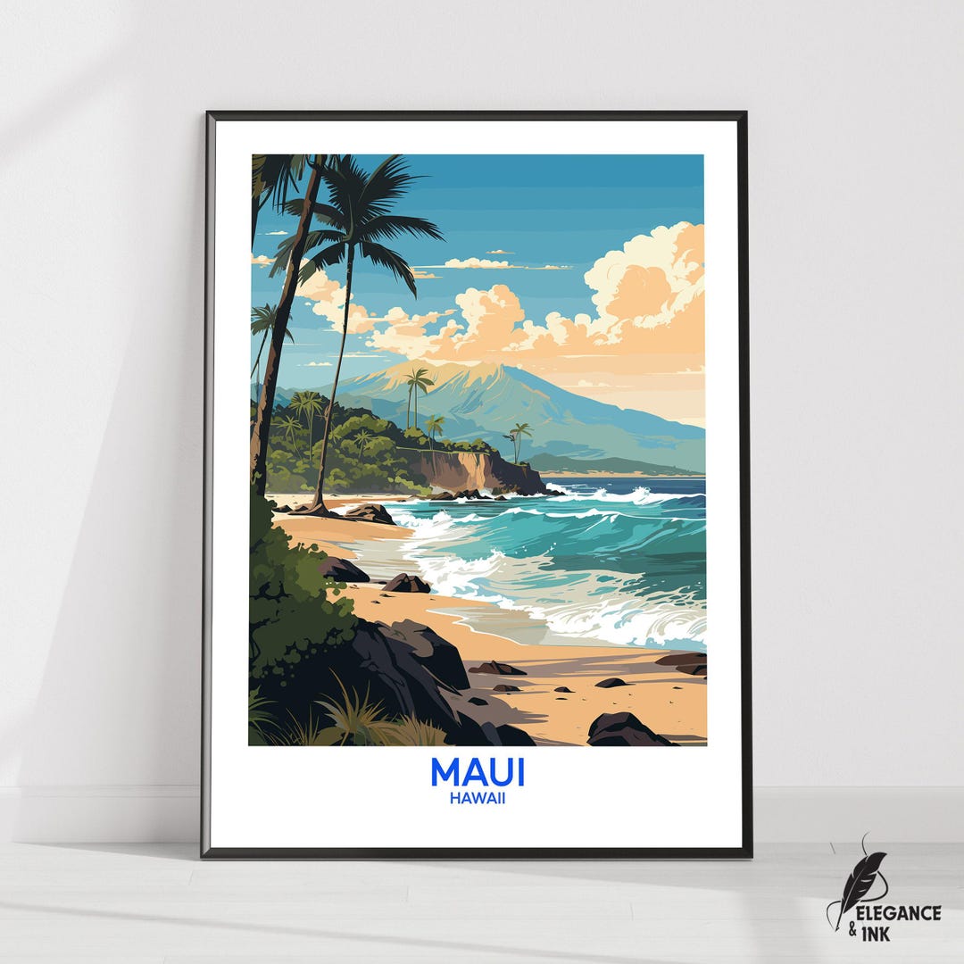 Maui Poster|maui Travel Print|maui Wall Art|maui Wall Decor|maui ...
