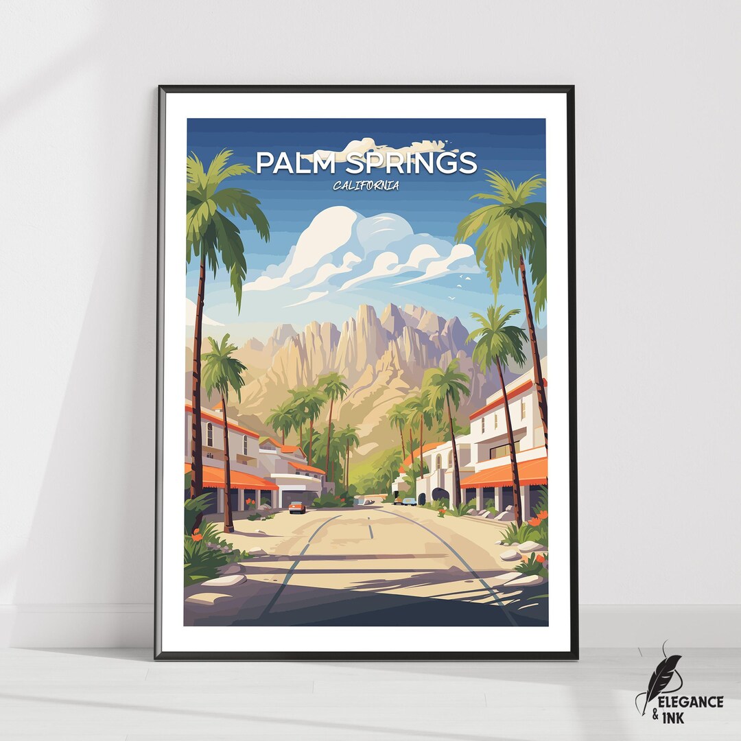 Palm Springs Travel Wall Art Print, Palm Springs Traveler cadeau-idee ...
