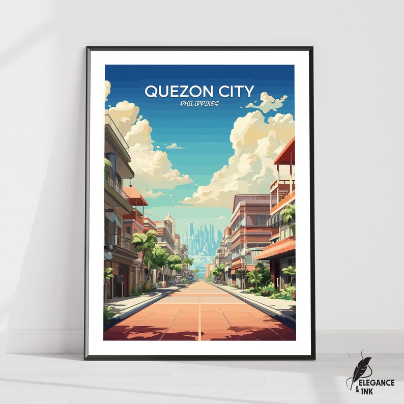 Quezon Travel Print Wall Art,quezon Minimalist Painting Art,quezon ...