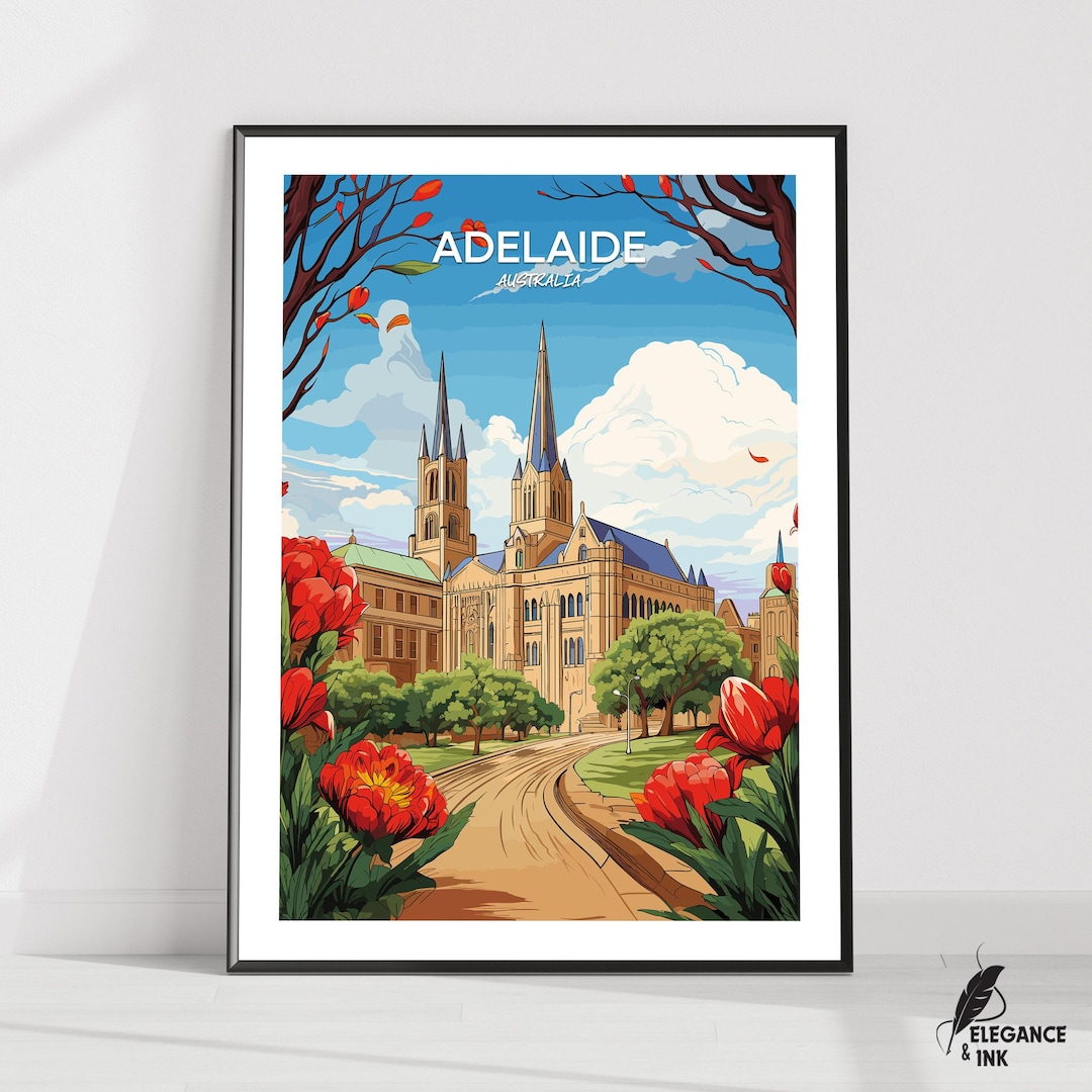 Adelaide Travel Print Wall Art,adelaide Minimalist Painting Art ...