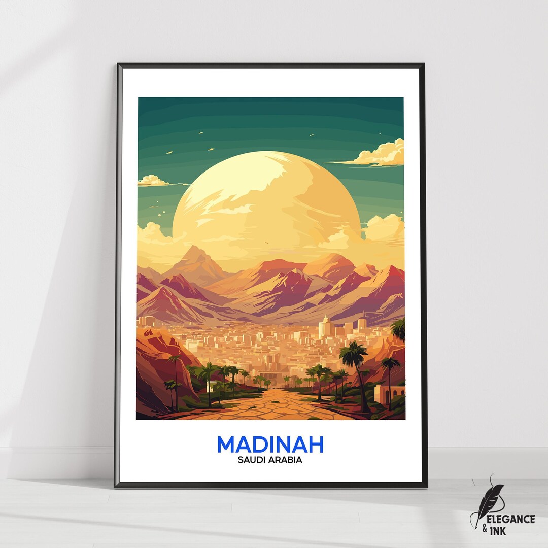 Madinah Travel Wall Art Poster,madinah Vintage City Painting,madinah ...