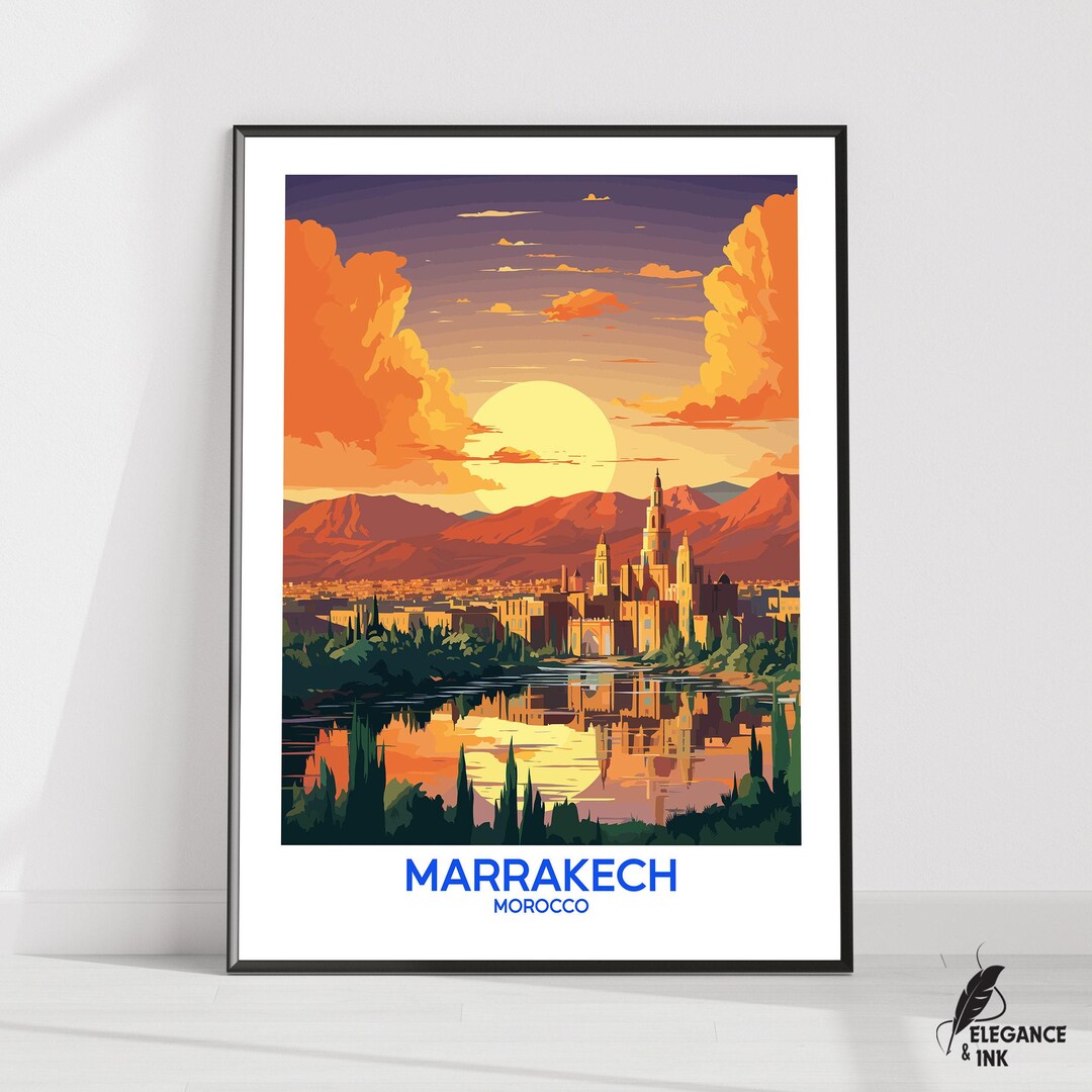 Marrakech Poster|marrakech Travel Print|marrakech Wall Art|marrakech ...
