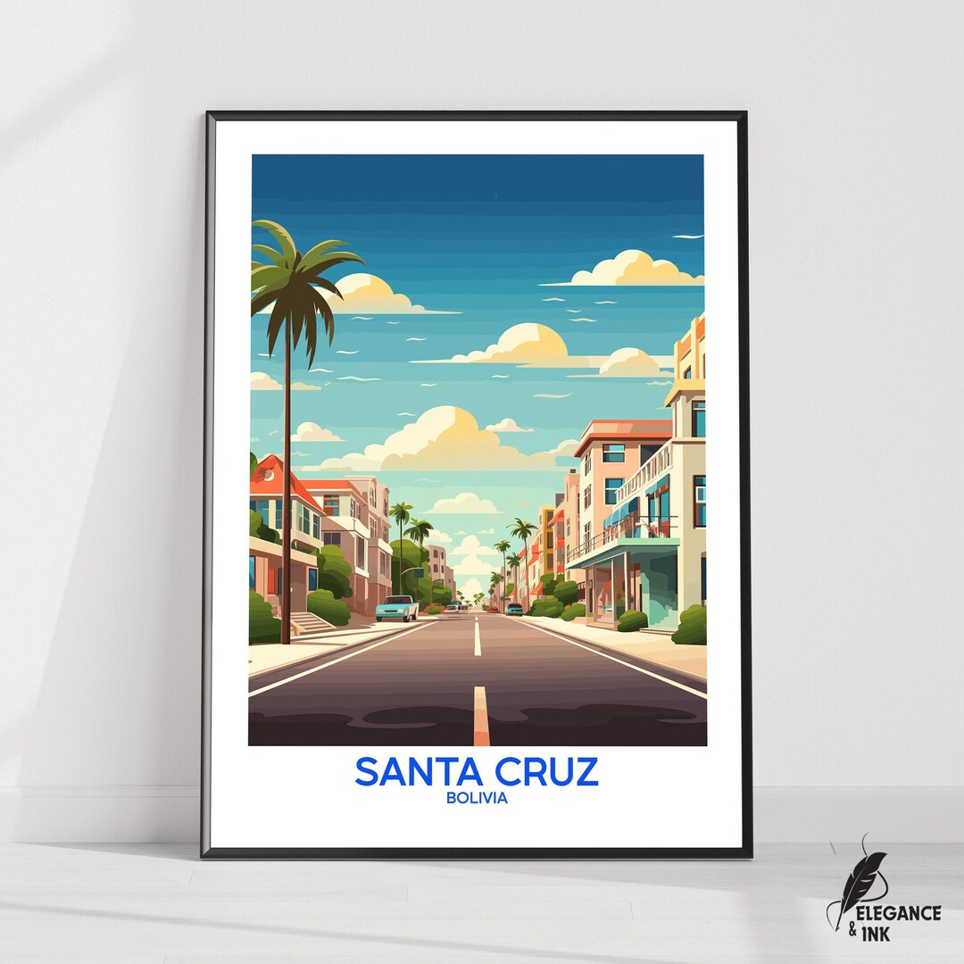 Santa Cruz Poster|santa Cruz Travel Print|santa Cruz Wall Art|santa ...