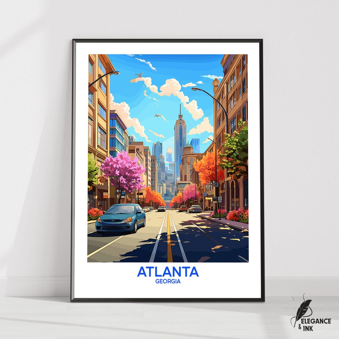 Atlanta Poster|atlanta Travel Print|atlanta Wall Art|atlanta Wall Decor ...