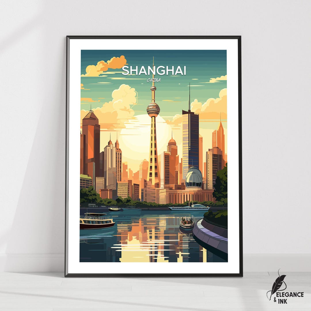 Shanghai Print|shanghai Travel Poster|shanghai Artwork|shanghai Canvas ...