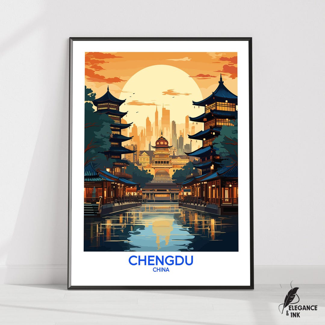 Chengdu Poster|chengdu Travel Print|chengdu Wall Art|chengdu Wall Decor ...