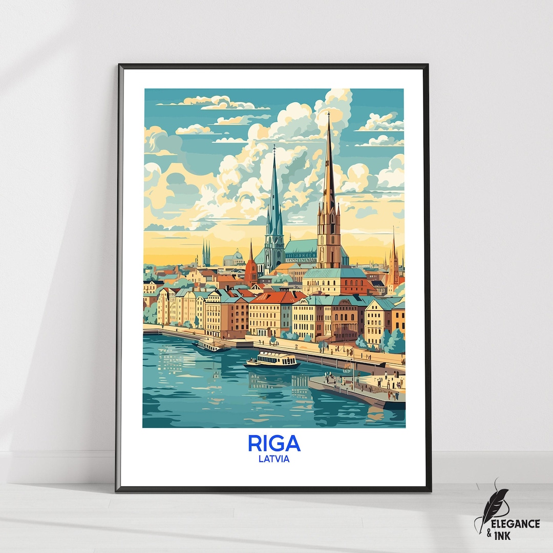 Riga Poster|riga Travel Print|riga Wall Art|riga Wall Decor|riga City ...