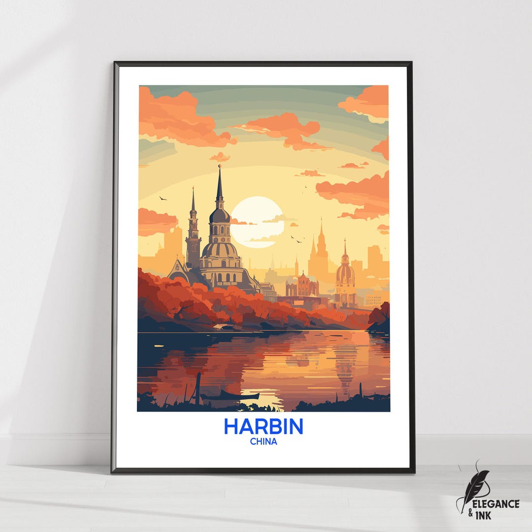 Harbin Poster|harbin Travel Print|harbin Wall Art|harbin Wall Decor ...