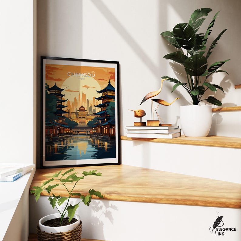 Chengdu Print|chengdu Travel Poster|chengdu Artwork|chengdu Canvas ...