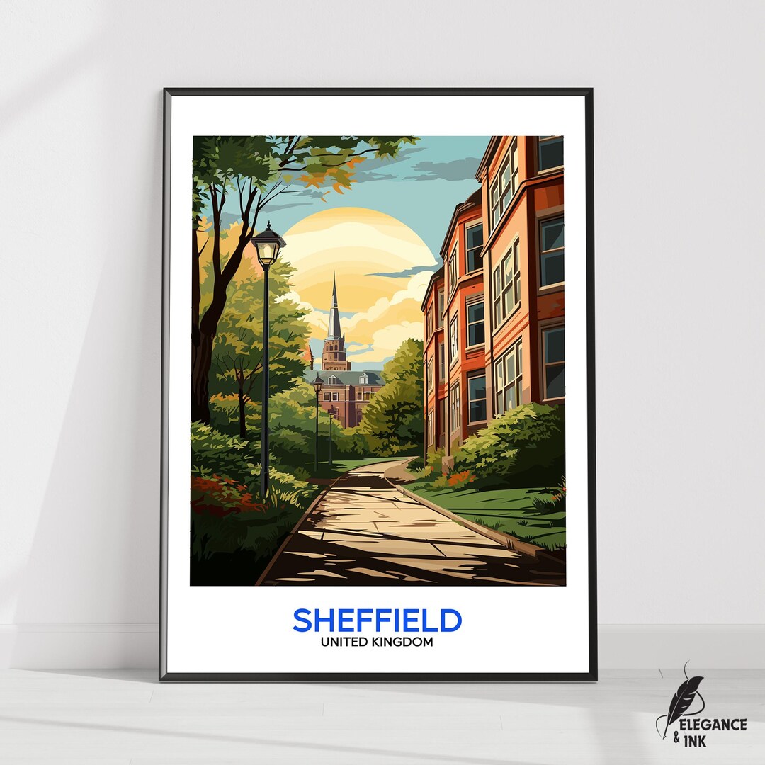 Sheffield Travel Wall Art Poster,sheffield Vintage City Painting ...