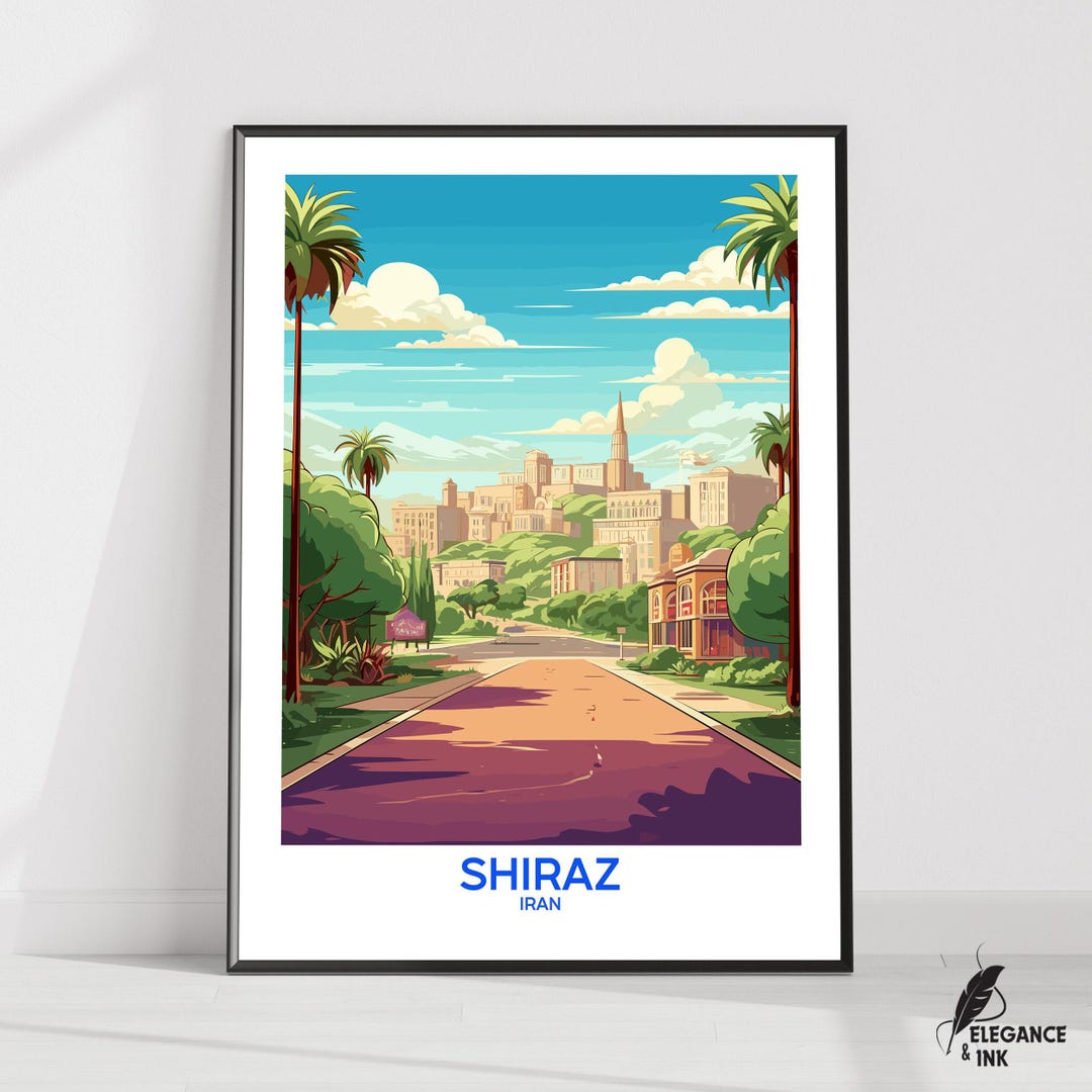 Shiraz Wall Hanging Poster,shiraz Flat Vector Illustration Canvas,fars ...