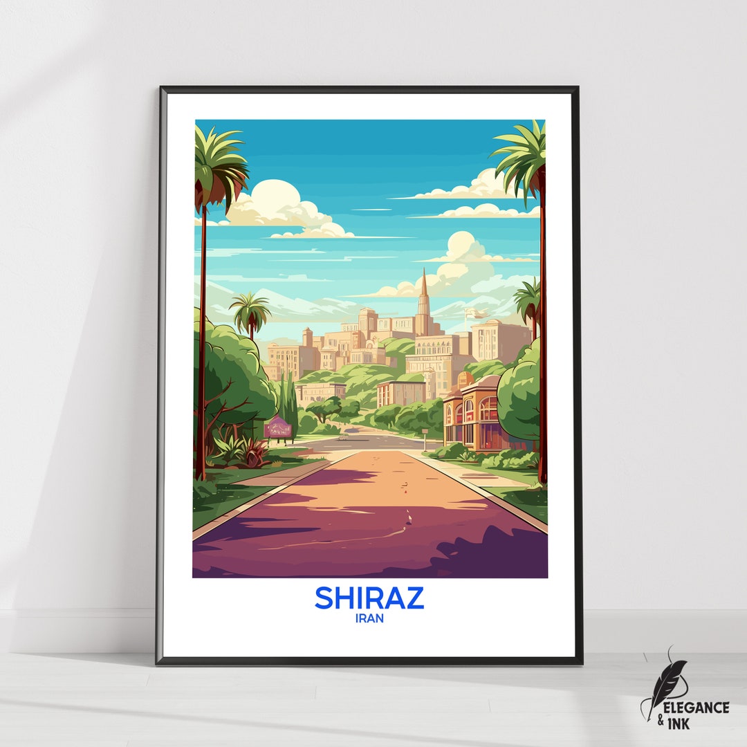 Shiraz Wall Hanging Poster,shiraz Flat Vector Illustration Canvas,fars ...