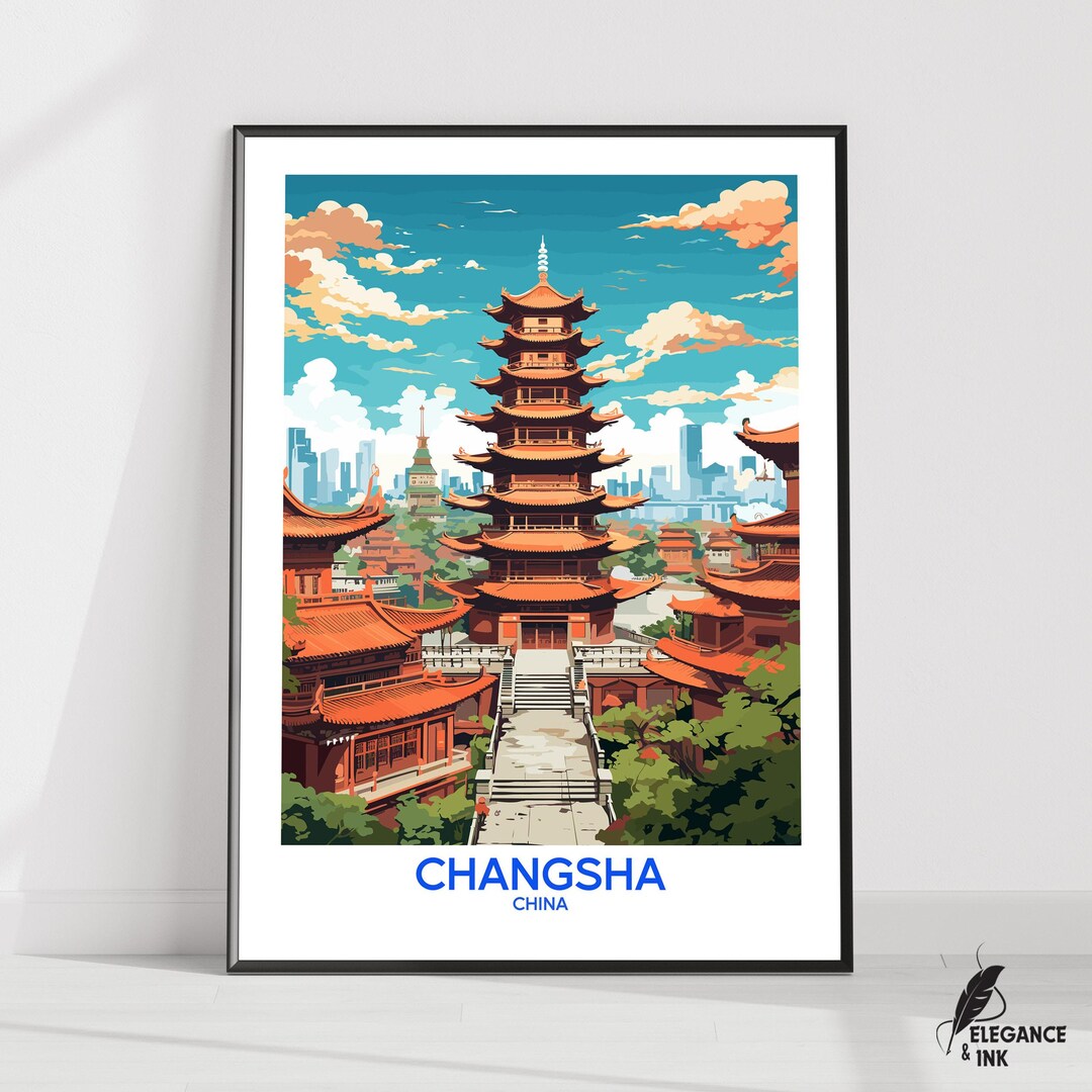 Changsha Poster|changsha Travel Print|changsha Wall Art|changsha Wall ...