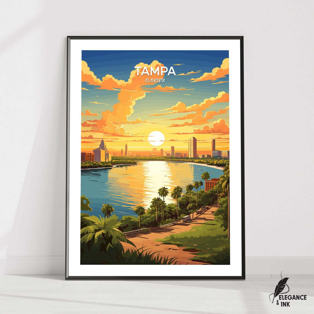 Tampa Print|tampa Travel Poster|tampa Artwork|tampa Canvas|tampa Wall ...