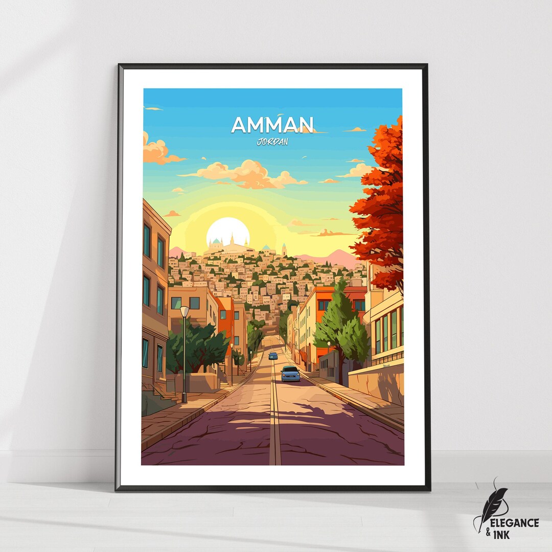 Amman Travel Print Wall Art,amman Minimalist Painting Art,amman Home ...