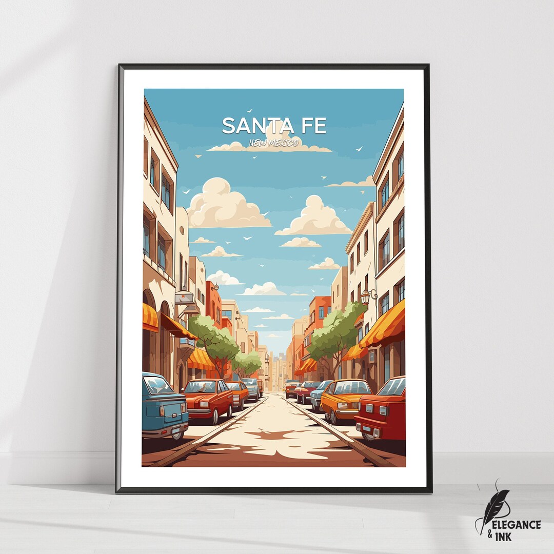Santa Fe Print|santa Fe Travel Poster|santa Fe Artwork|santa Fe Canvas ...