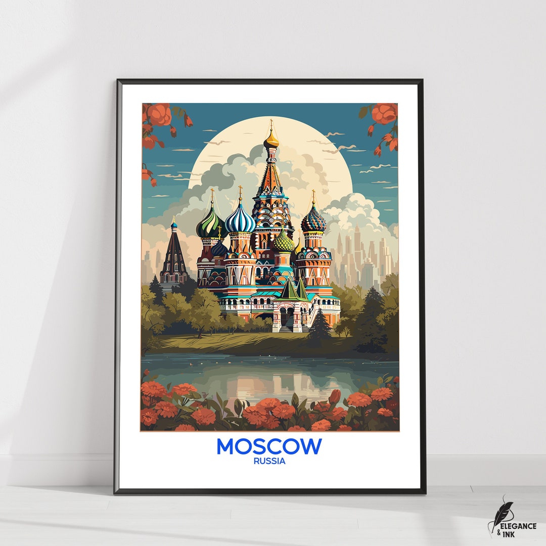 Moscow Wall Hanging Poster,moscow Flat Vector Illustration Canvas ...