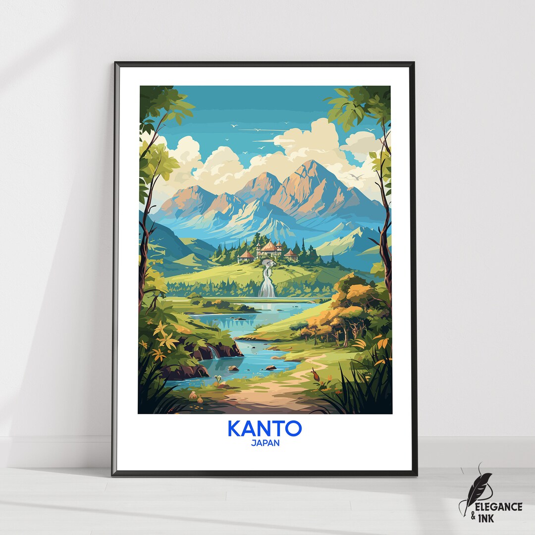 Kanto Travel Print Wall Art,kanto Minimalist Painting Art,kanto Home ...