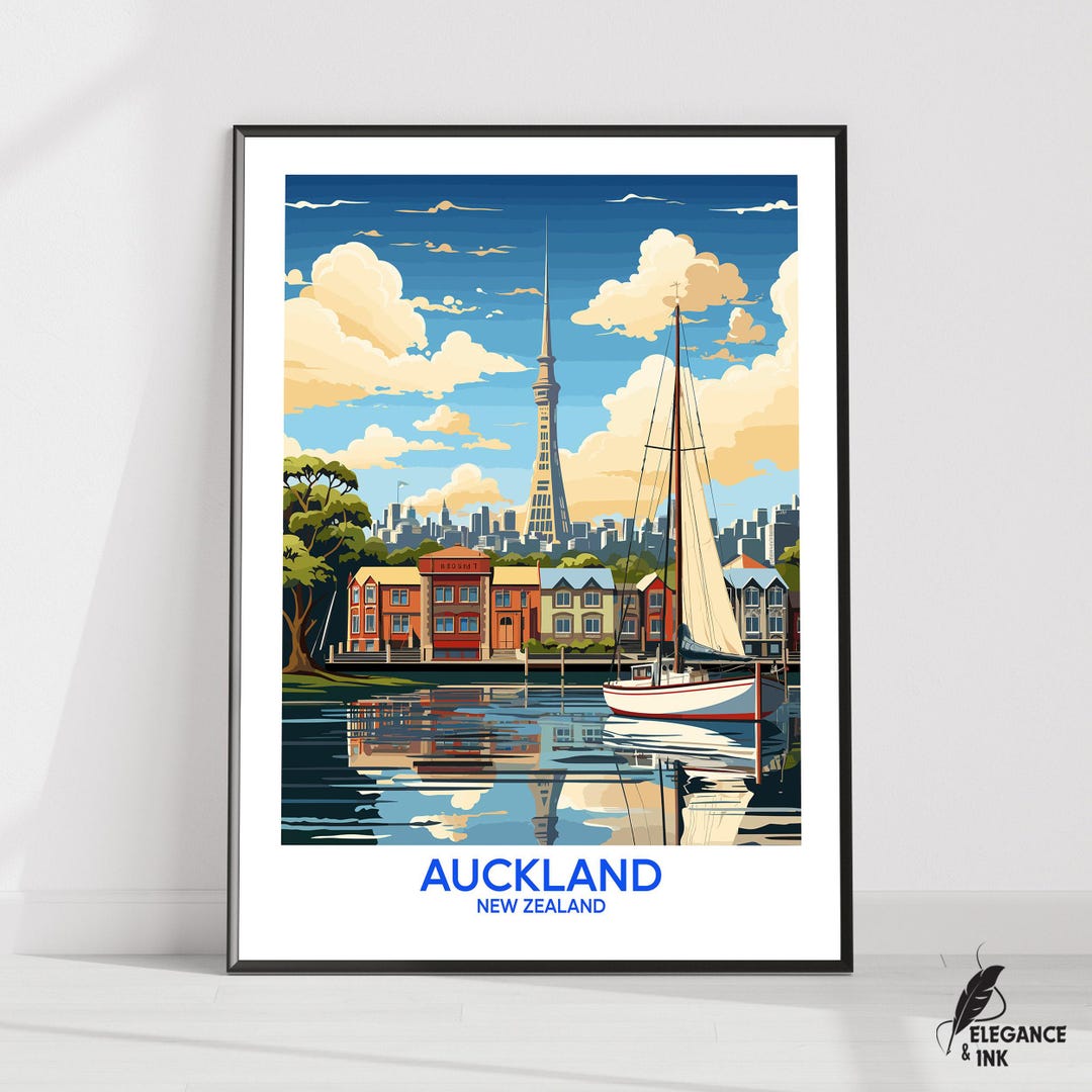 Auckland Poster|auckland Travel Print|auckland Wall Art|auckland Wall ...