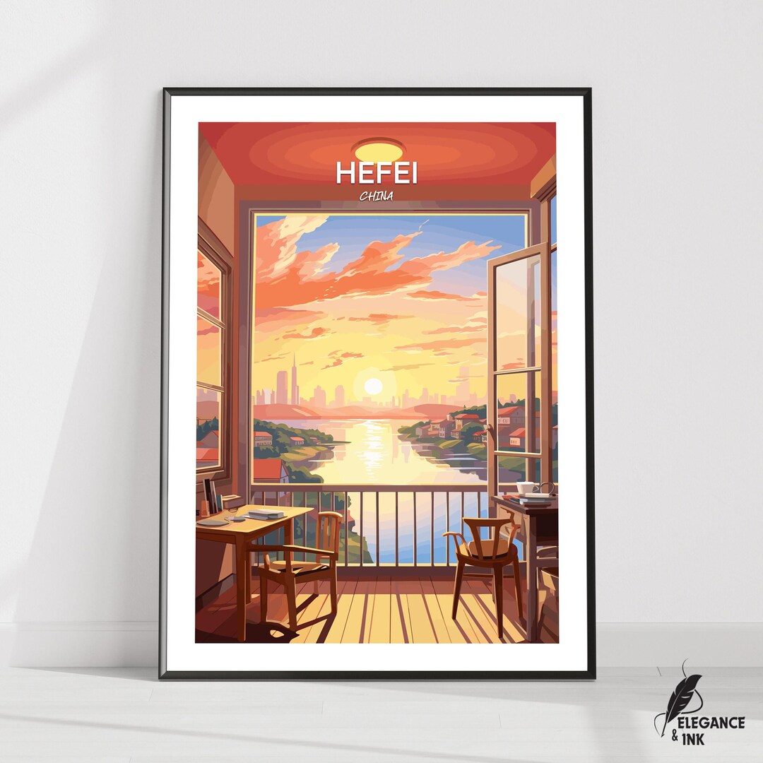 Hefei Travel Print Wall Art,hefei Minimalist Painting Art,hefei Modern ...