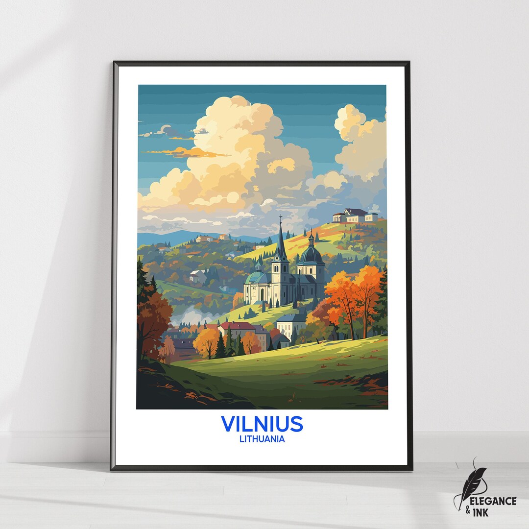 Vilnius Poster|vilnius Travel Print|vilnius Wall Art|vilnius Wall Decor ...