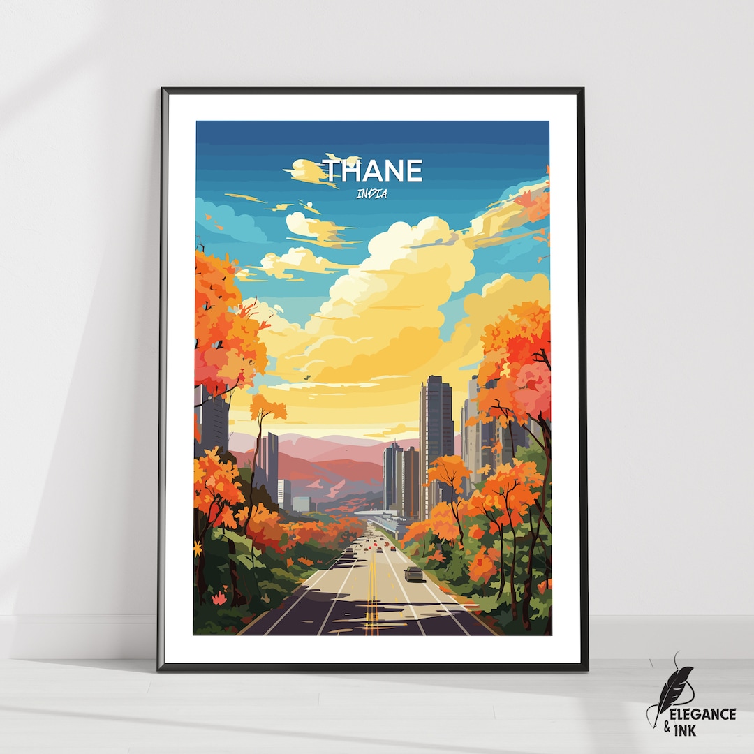 Thane Travel Print Wall Art,thane Minimalist Painting Art,thane Modern ...