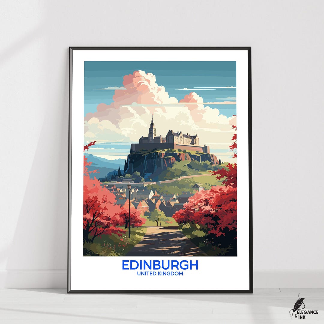 Edinburgh Poster|edinburgh Wall Art|edinburgh Wall Decor|uk Travel ...