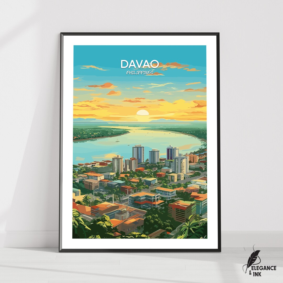 Davao Travel Print Wall Art,davao Minimalist Painting Art,davao Modern ...