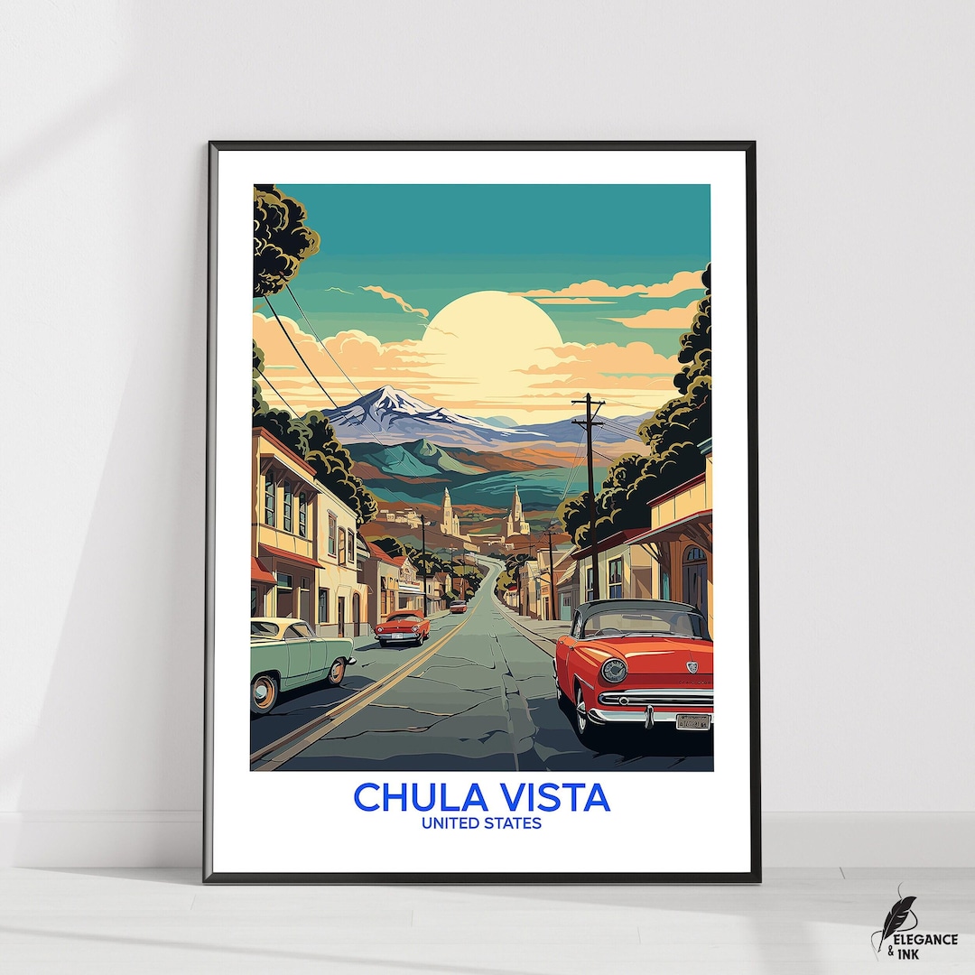 Chula Vista Poster|chula Vista Wall Art|wall Decor|travel Print ...