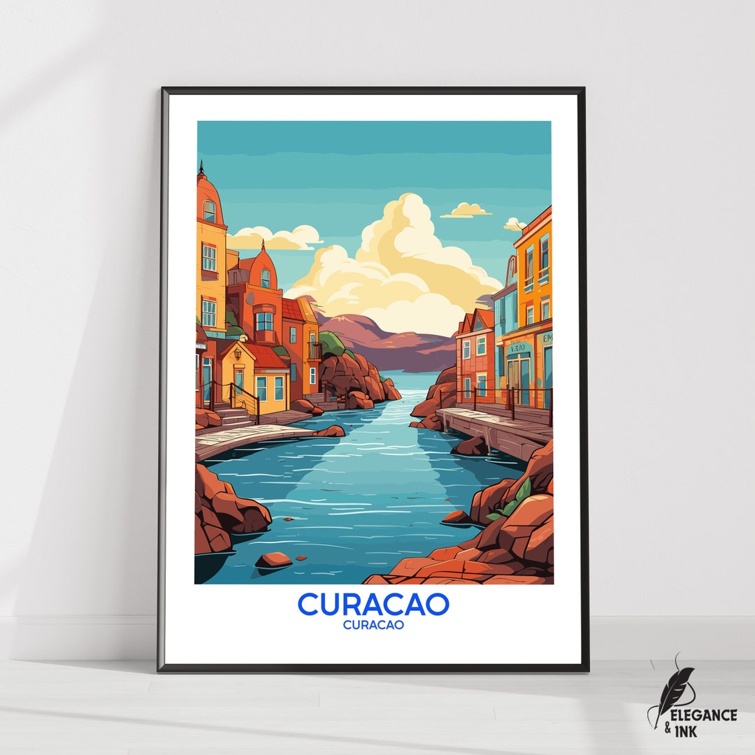 Curacao Wall Hanging Poster,curacao Flat Vector Illustration Canvas ...