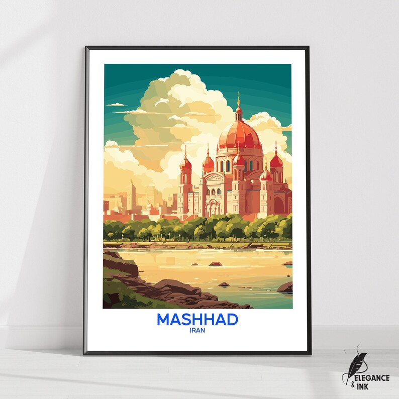 Mashhad Wall Hanging Poster,mashhad Flat Vector Illustration Canvas ...