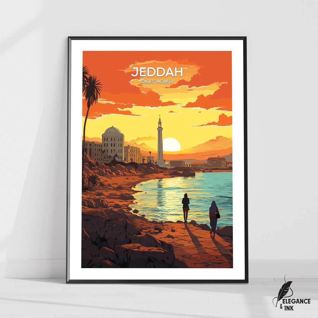 Jeddah Printjeddah Travel Posterjeddah Artworkjeddah Canvasjeddah Wall ...