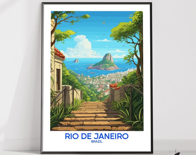 Rio De Janeiro Poster, Rio De Janeiro Art Print, Rio De Janeiro Brazil ...
