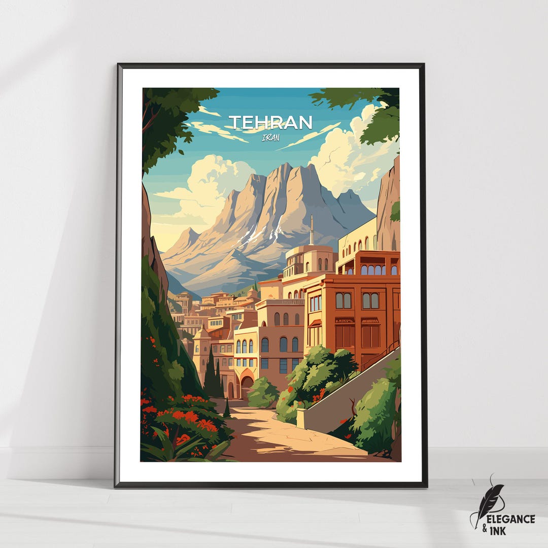 Tehran Wall Hanging Poster,tehran Flat Vector Illustration Canvas,iran ...