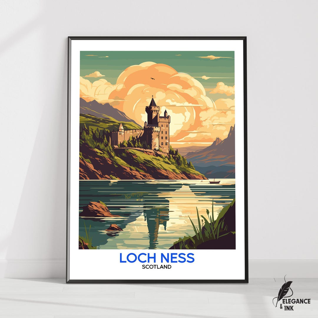 Loch Ness Travel Wall Art Poster,loch Ness Vintage City Painting,loch ...