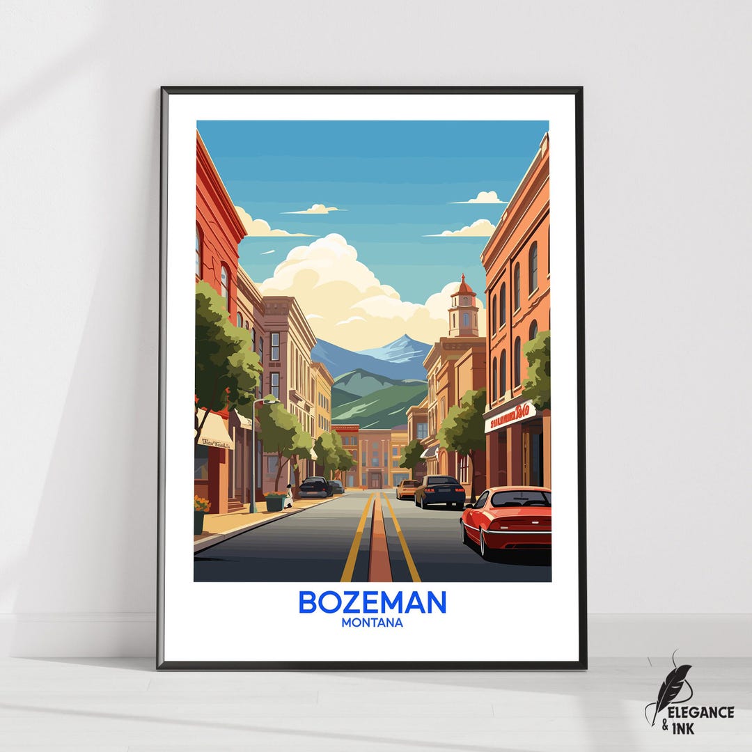 Bozeman Poster|bozeman Travel Print|bozeman Wall Art|bozeman Wall Decor ...