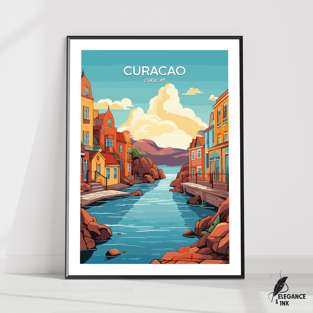 Curacao Travel Print Wall Art,curacao Minimalist Painting Art,curacao ...
