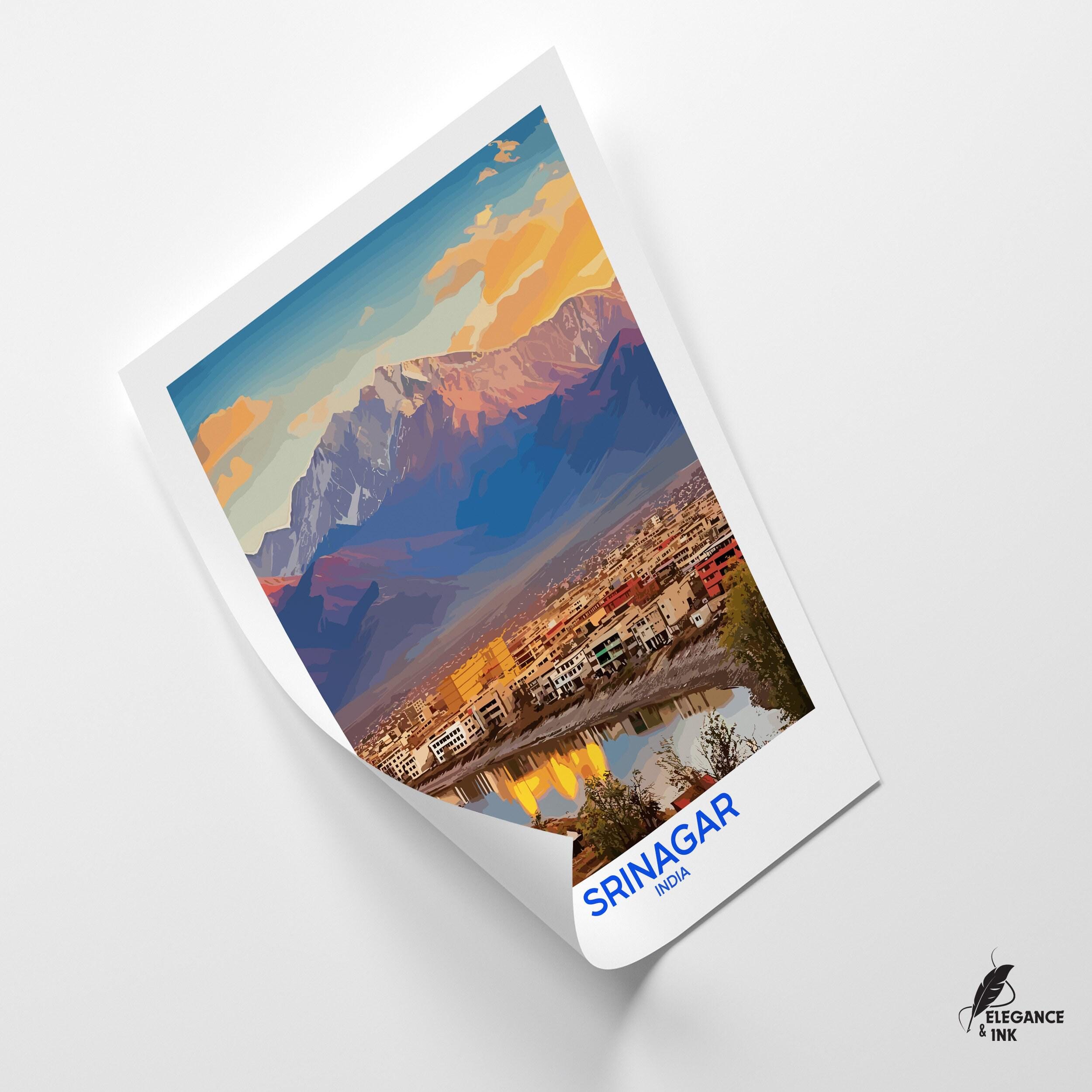 Srinagar Wall Hanging Poster,srinagar Flat Vector Illustration Canvas ...