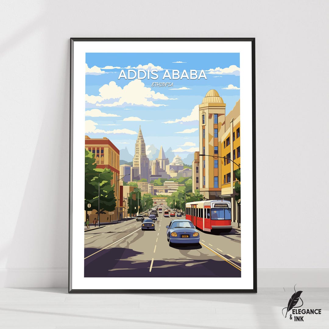 Addis Ababa Travel Print Wall Art,addis Ababa Minimalist Painting Art ...