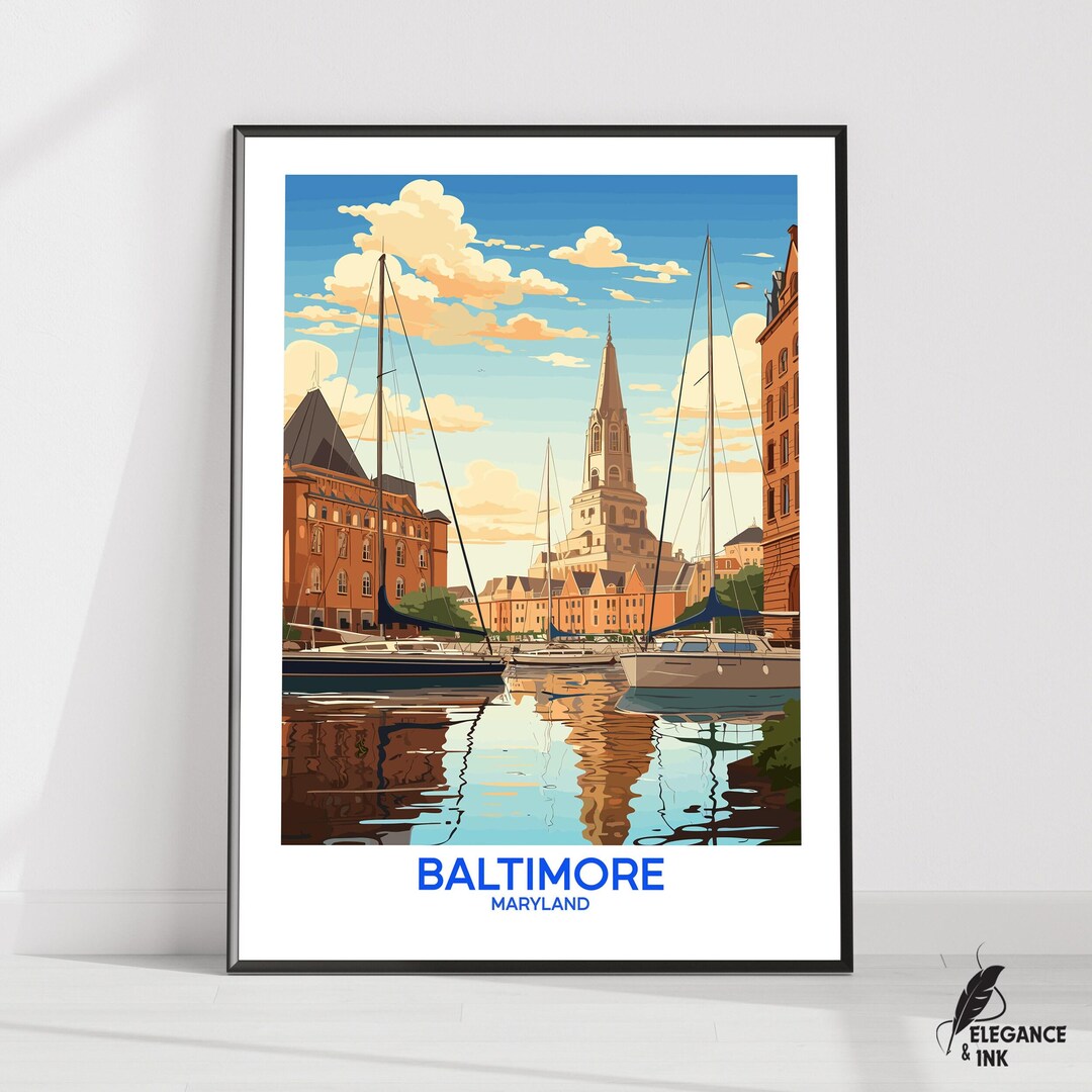 Baltimore Poster|baltimore Travel Print|baltimore Wall Art|baltimore ...